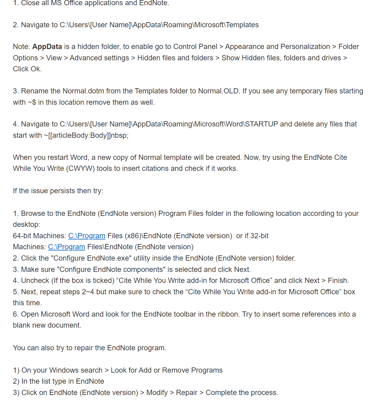 我爱学习 的想法: endnote：Windows“尝试访问未命名的文件超过其末尾” attempted to access an unnamed file past its end ...