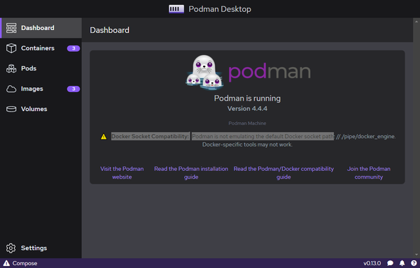 程序员阿辉 的想法: Podman 报错恢复 | Podman is not emulating the default Docker socket path: //./pipe/docker ...