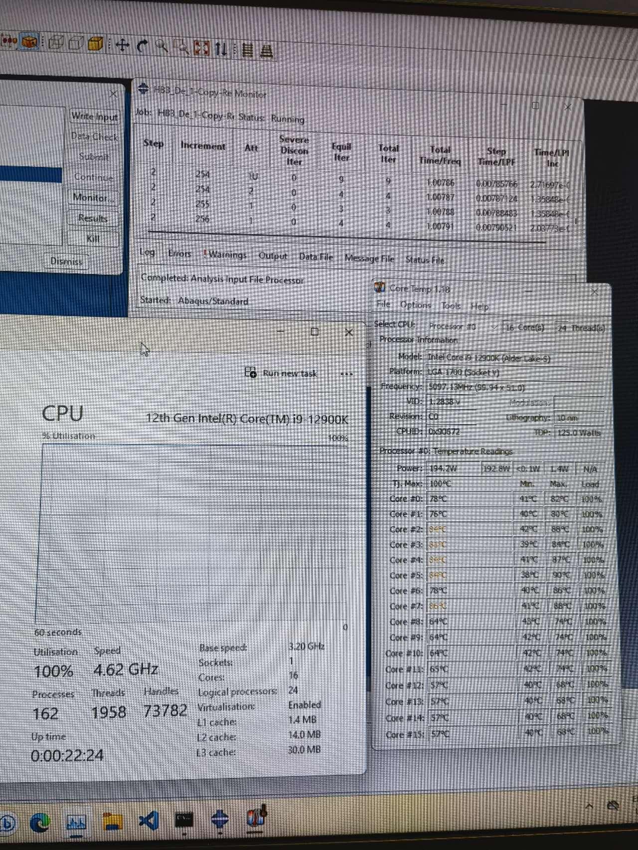 刘振宇 的想法: 大小核及超频对Abaqus计算效率的影响 | 用 i9-12900K 简单做了个测试，同样的 cae 文件和 UMAT 文件，运行同样的 job，三种工况的区别在于 CPU ...
