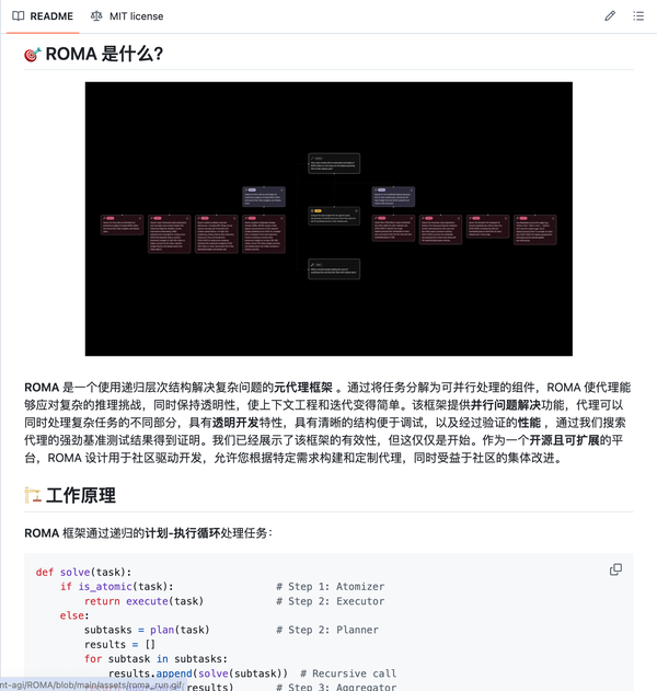 安小强 的想法: AI Agent开发者看过来：开源1.4k star 递归元代理框架 ROMA | sentient-agi 开源 ROMA ...