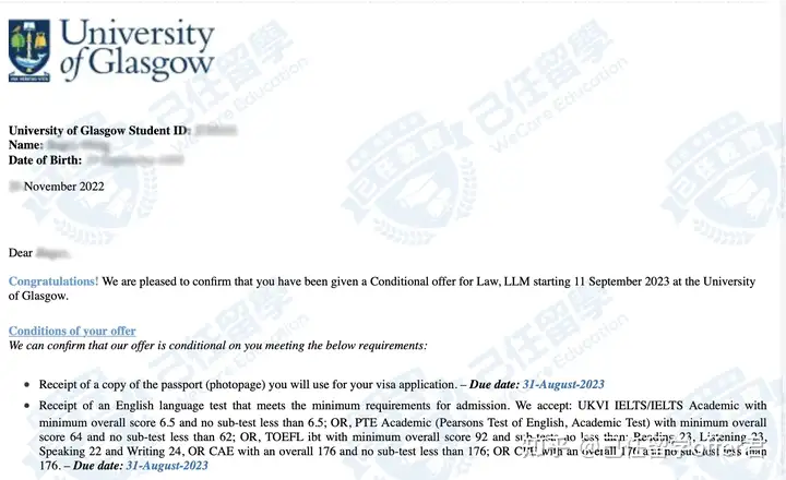 己任留学23Fall英国offer | 格拉斯哥大学 Law LLM - 知乎