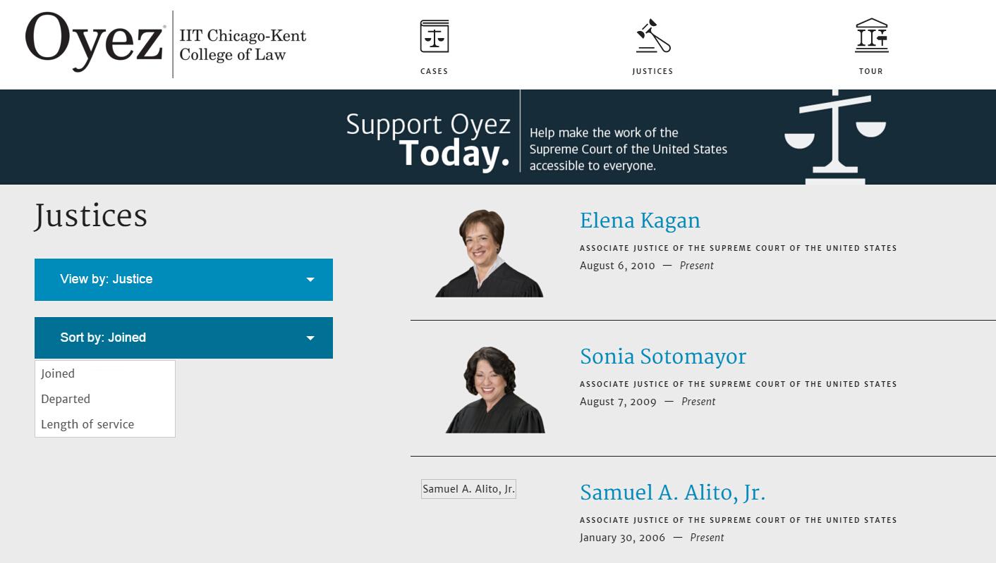 网站推荐：Oyez - 知乎