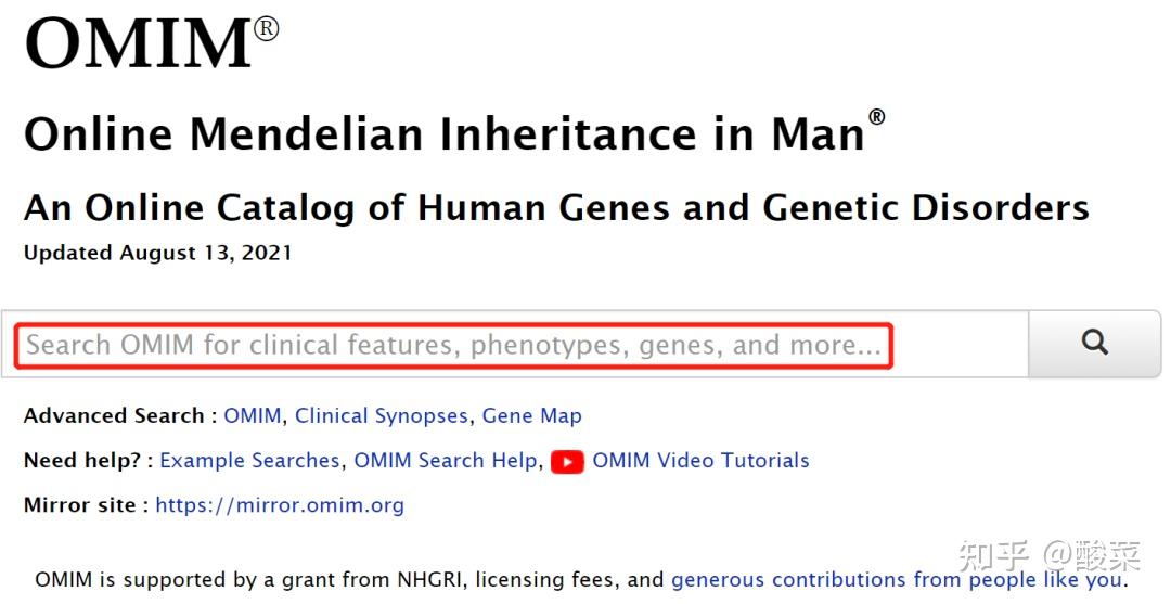 OMIM数据库使用教程免费领！文末免费领！ - 知乎
