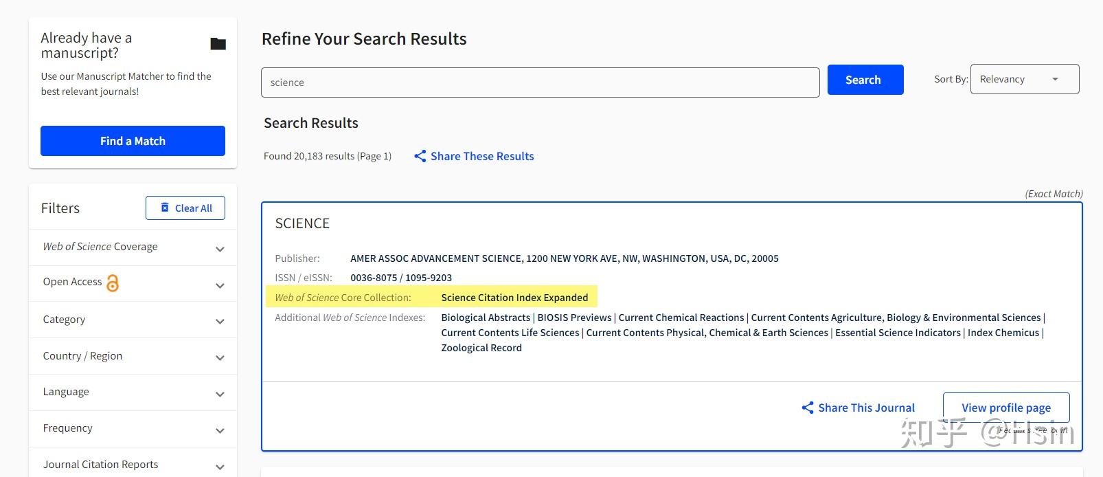 一网打尽 SCI、SCIE、SSCI 、EI等指标及影响因子查询 - 知乎