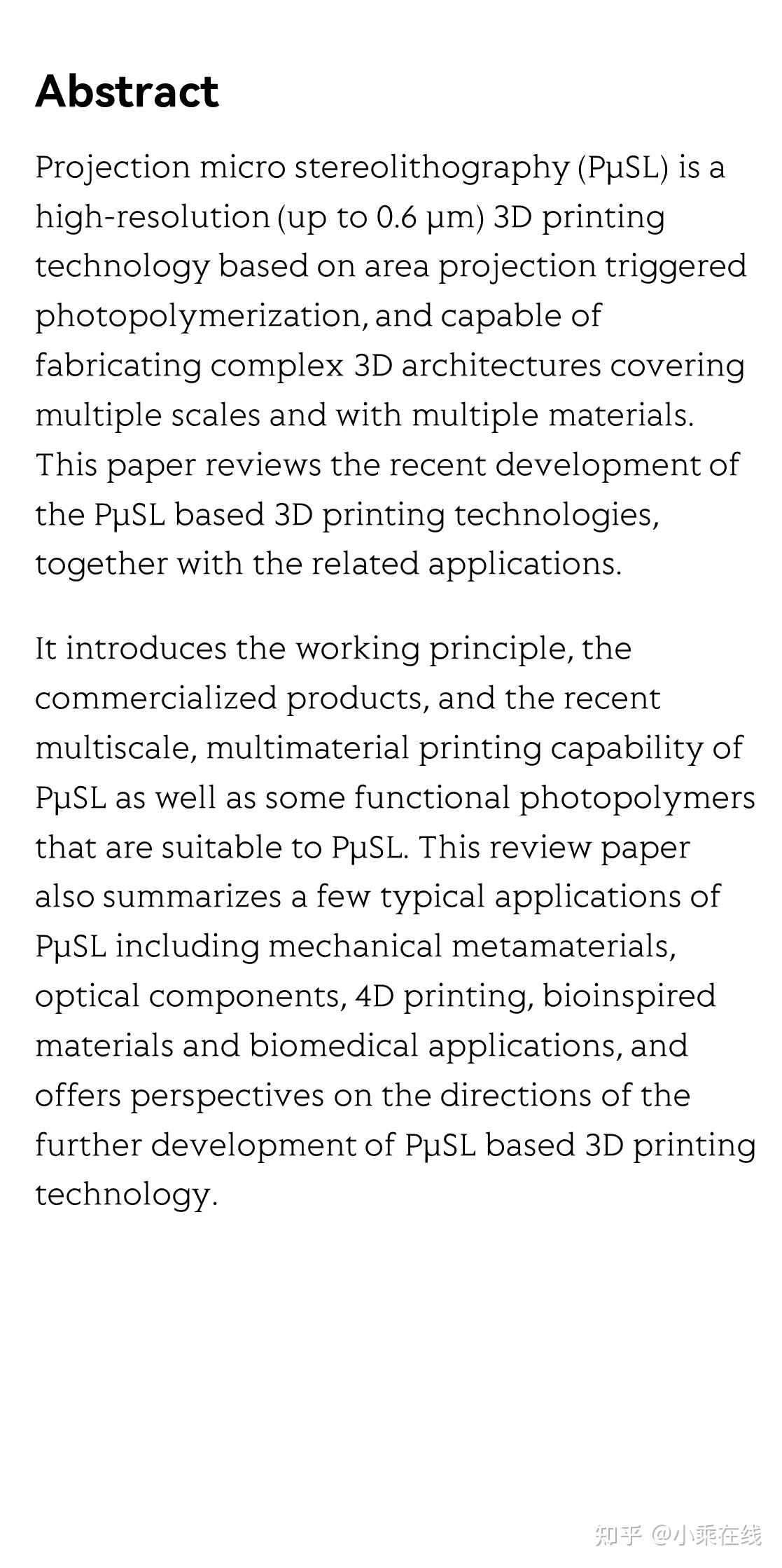 Projection micro stereolithography based 3D printing and its ...