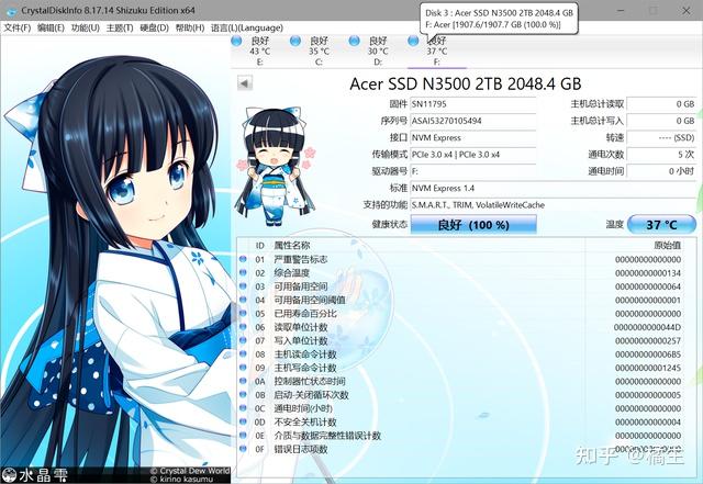 2T只要五百，长时间高速读写！宏碁 暗影骑士 龙N3500， PCIe3.0盘性价比王者！ - 知乎