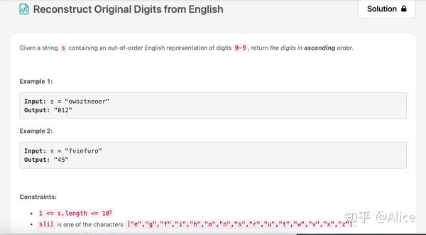 36.恢复乱序单词（Reconstruct Original Digits from English） - 知乎