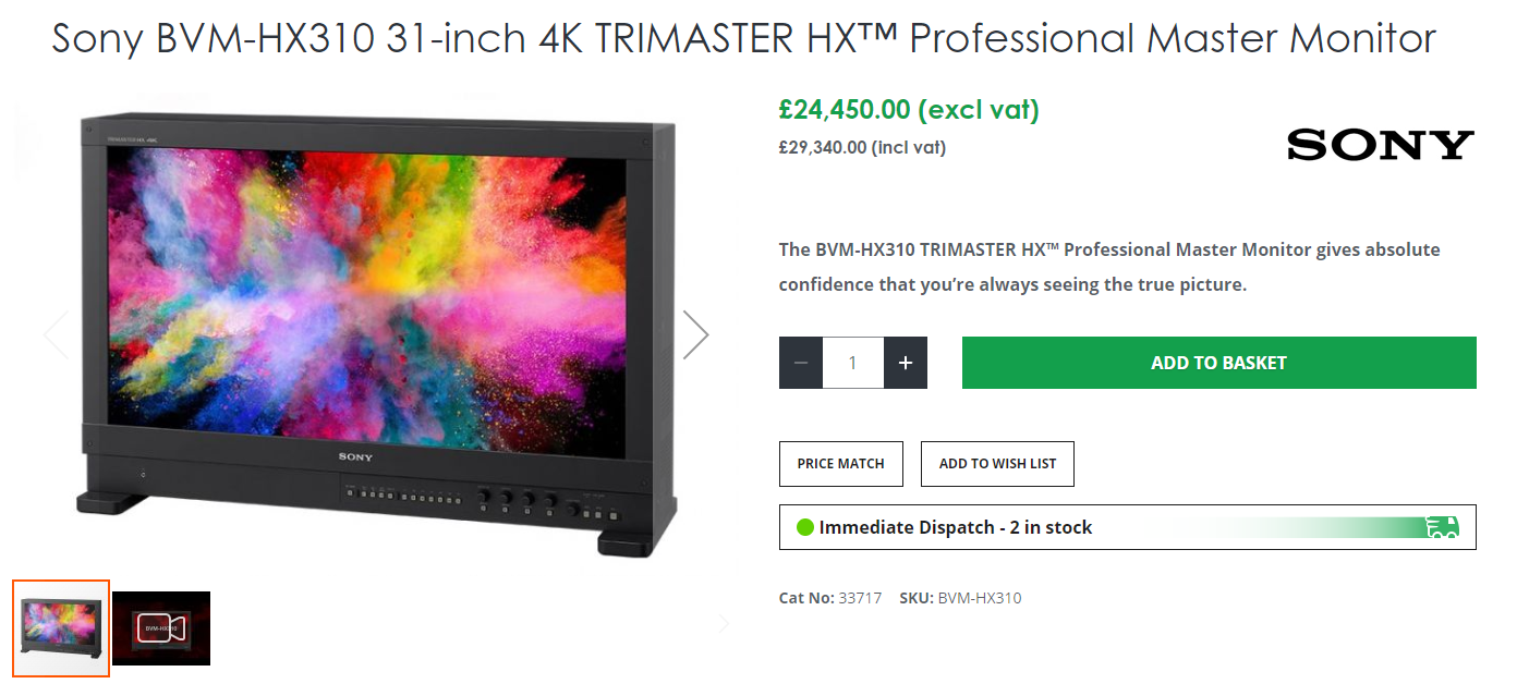 索尼BVM-HX3110 完美的显示设备 似乎没任何缺点 - 知乎