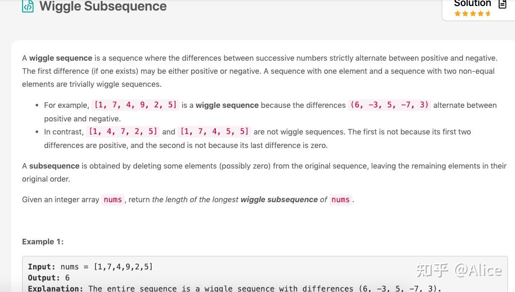 50. 曲线序列（Wiggle Subsequence） - 知乎