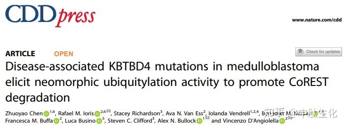 新揭示！KBTBD4突变是非WNT/非SHH髓母细胞瘤表观遗传重编程的新驱动因素 - 知乎