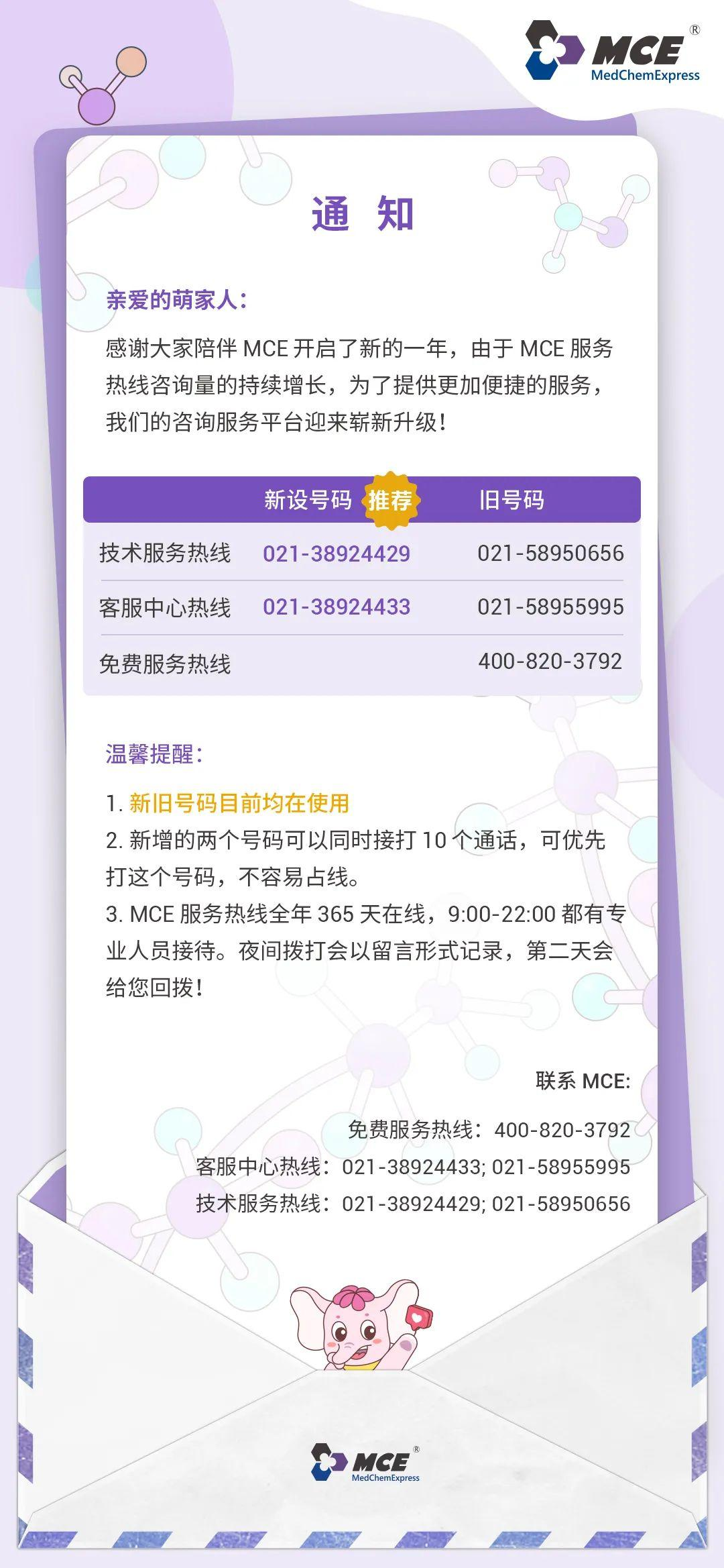 MCE 服务热线平台全新升级| MedChemExpress (MCE) - 知乎