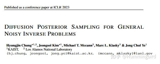 论文讲解（3）：DIFFUSION POSTERIOR SAMPLING FOR GENERAL NOISY INVERSE PROBLEMS - 知乎