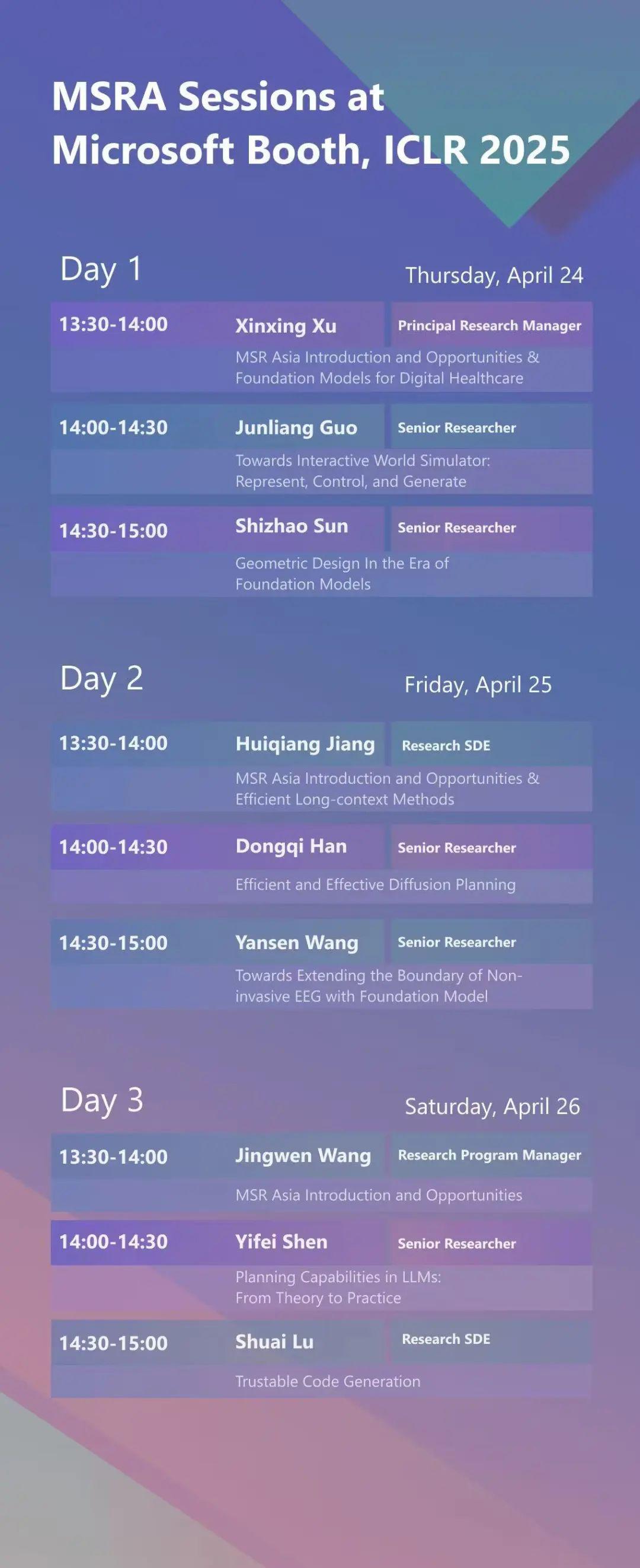 ICLR 2025 | 微软亚洲研究院邀你共聚深度学习领域盛会 - 知乎