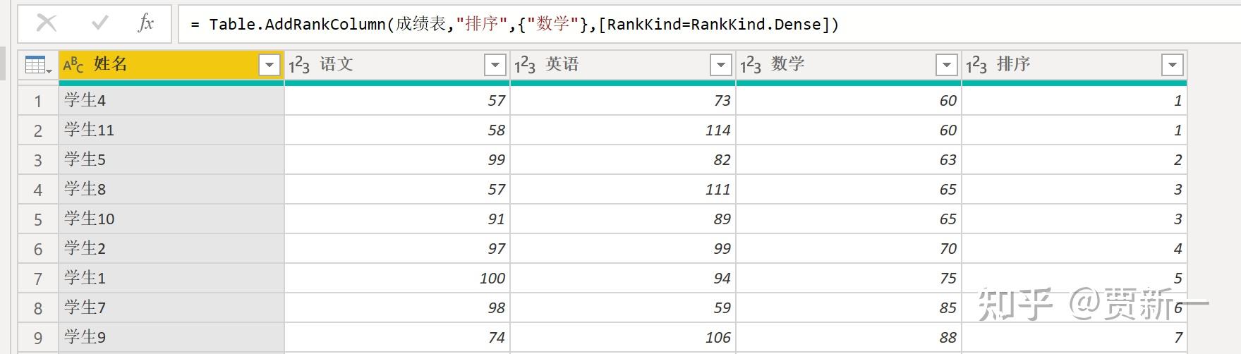 【powerquery】m函数 排序操作 知乎 9808