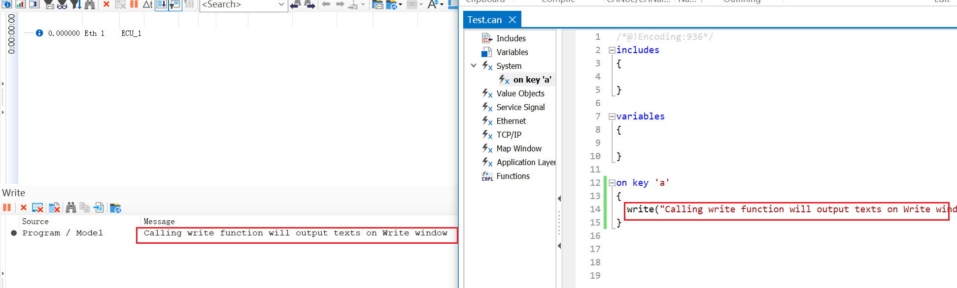 如何用CAPL定制化输出内容到Write窗口 - 知乎
