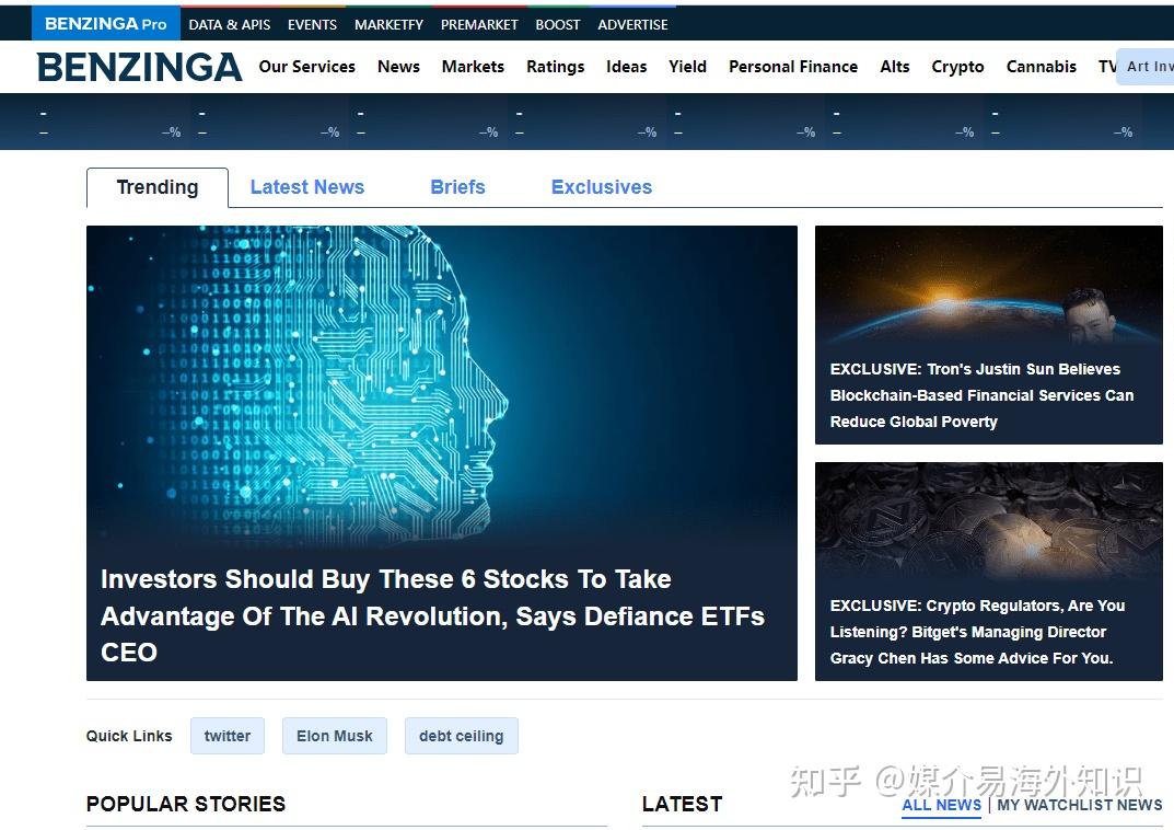 海外发稿：北美权威金融媒体-benzinga.com - 知乎