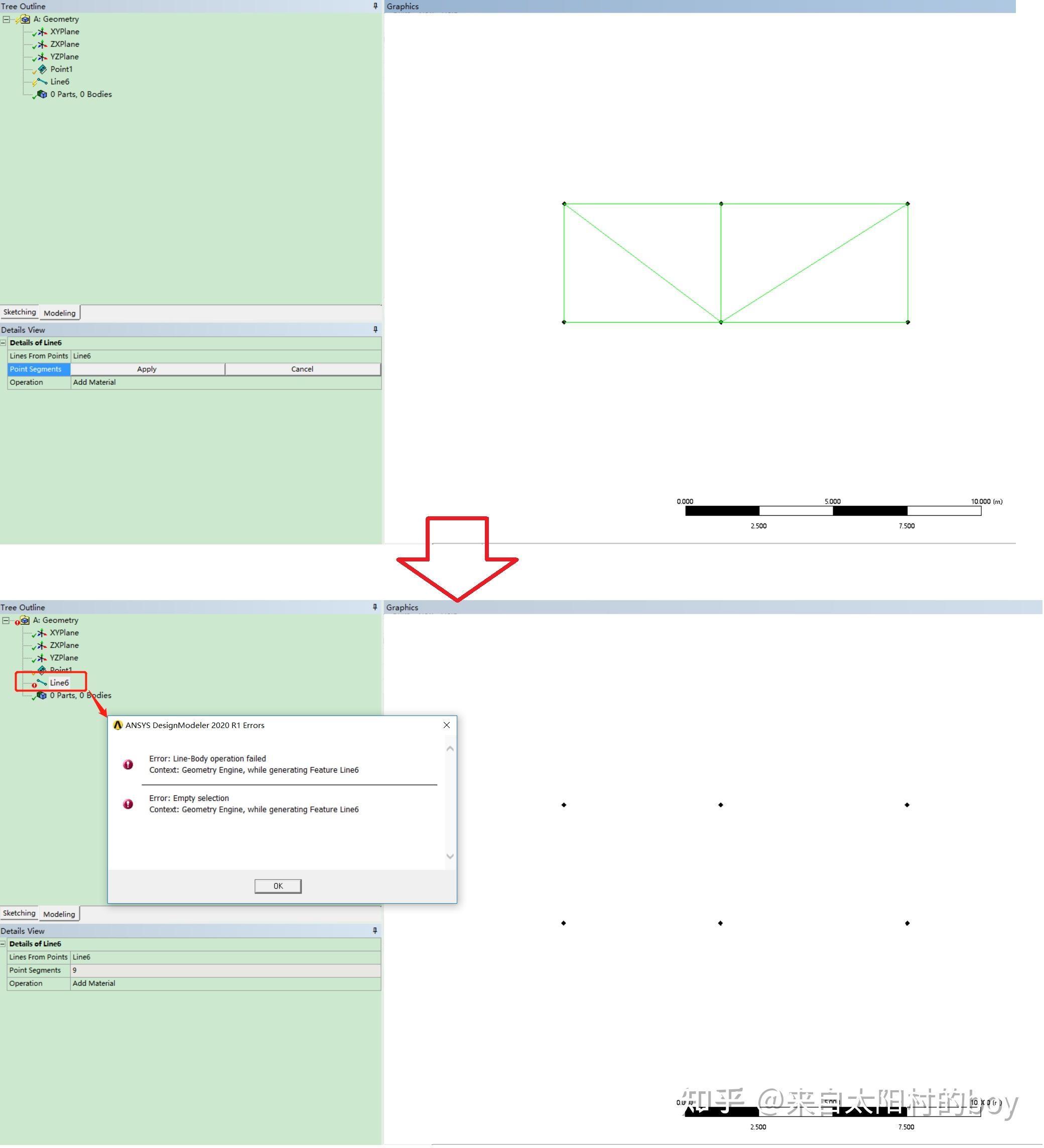 workbench DesignModeler中导入点的坐标创建构造点后，通过lines from points创建线体失败问题 - 知乎