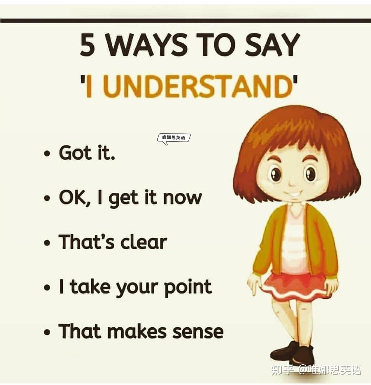 【Other ways to say I understand】 - 知乎