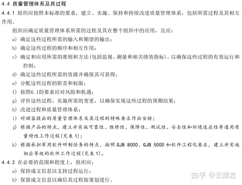 GJB 4.4 质量管理体系及其过程 - 知乎