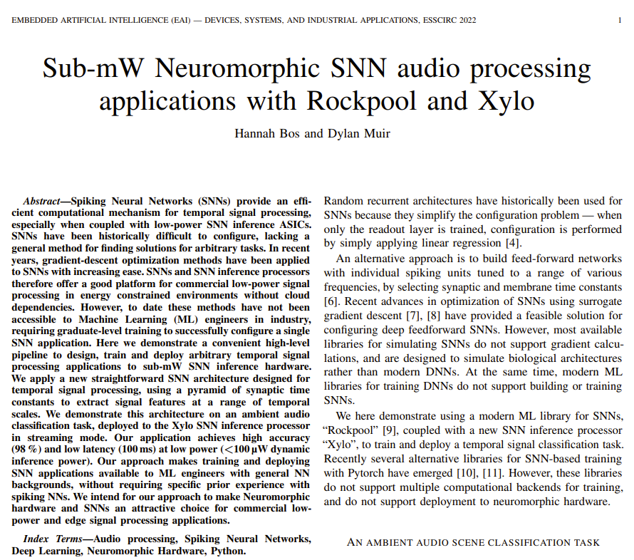 类脑芯片音频信号处理技术突破： Rockpool软件包+Xylo低维度类脑处理器，赋能商业化声音检测应用 - 知乎