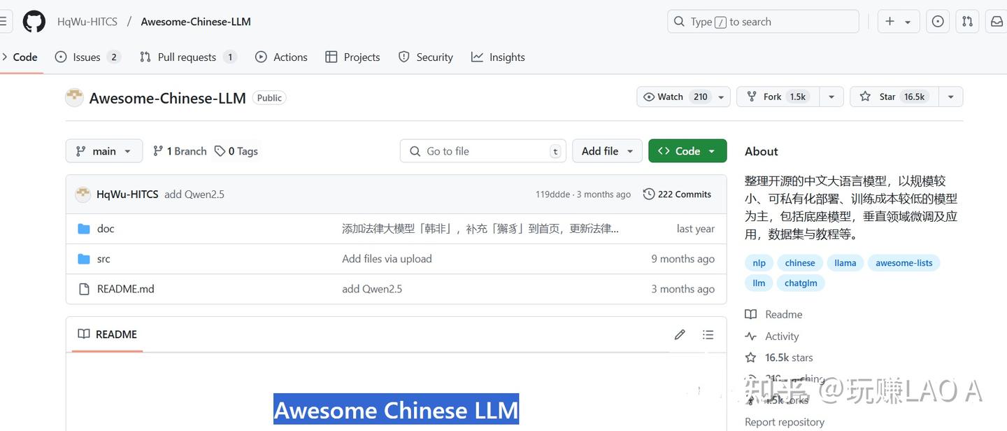 玩大模型必看!这个 github 项目太牛了《Awesome Chinese LLM》 - 知乎