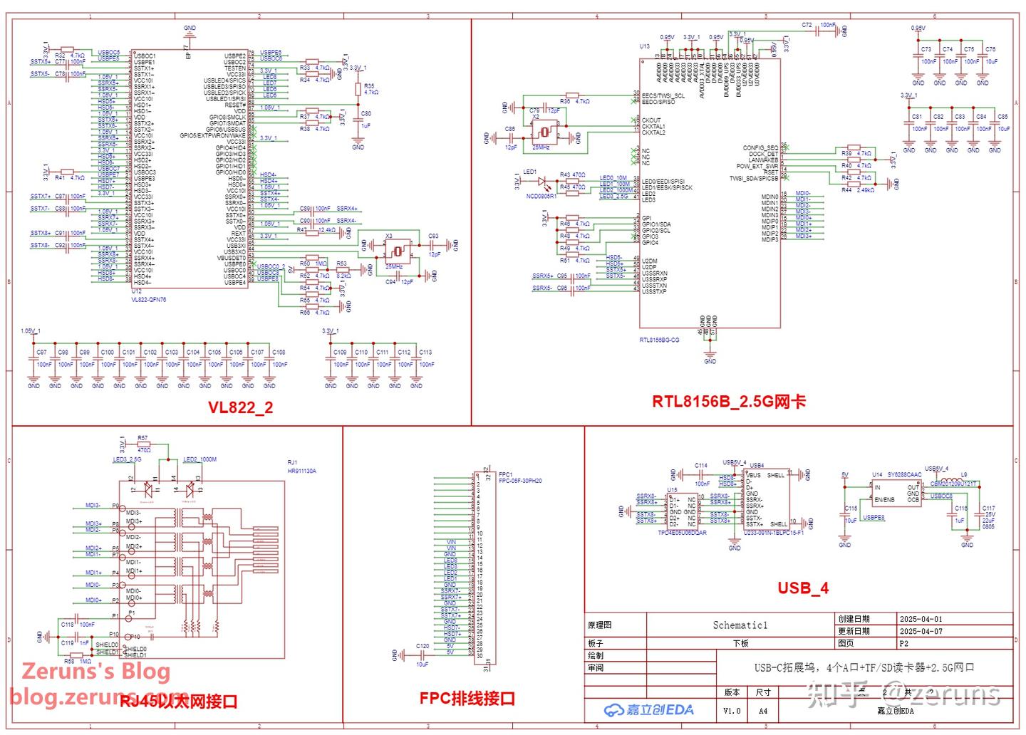 开源TypeC拓展坞，4个10Gbps的USBA口+2.5G网卡+读卡器，VL822+RTL8156BG+GL3224 - 知乎