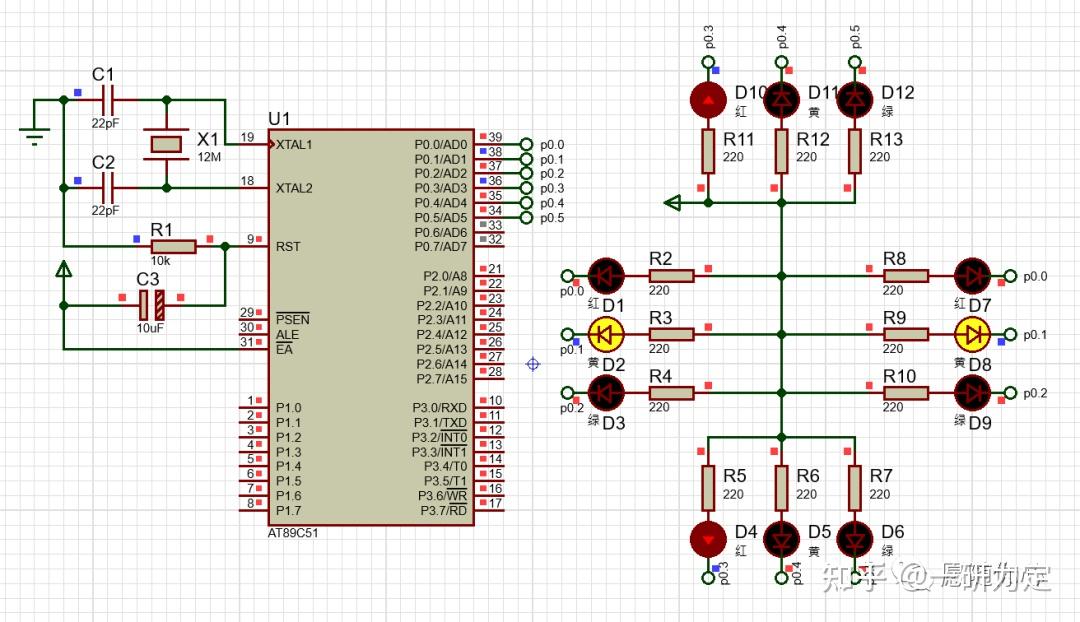 基于51单片机实现LED模拟交通灯（Proteus仿真） - 知乎