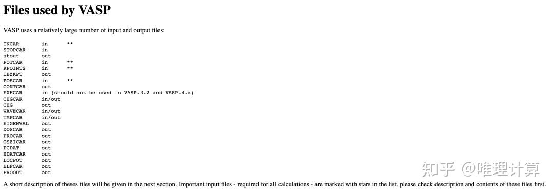 第一性原理 || VASP输入出输出文件及计算实例介绍 - 知乎