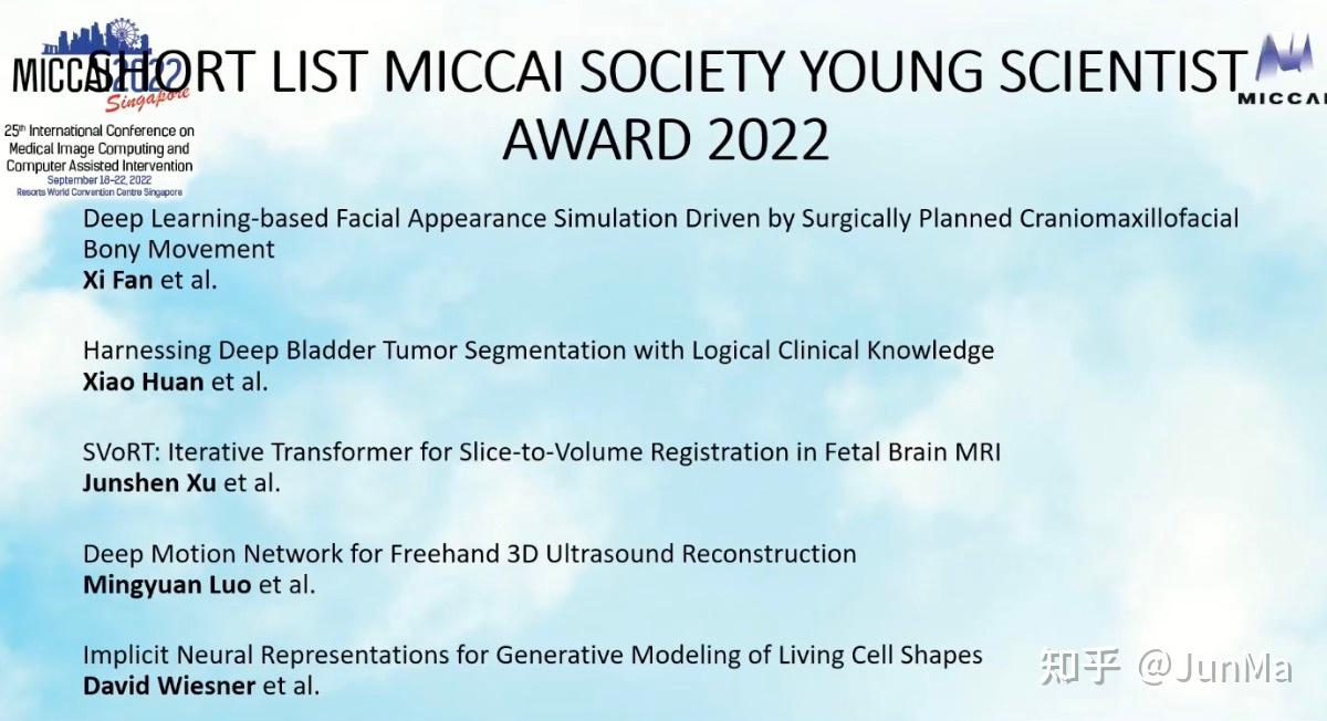 MICCAI 2022 Young Scientist Awards - 知乎