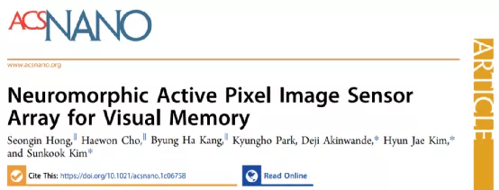 《ACS Nano》用于视觉记忆的神经形态有源像素图像传感器阵列 - 知乎