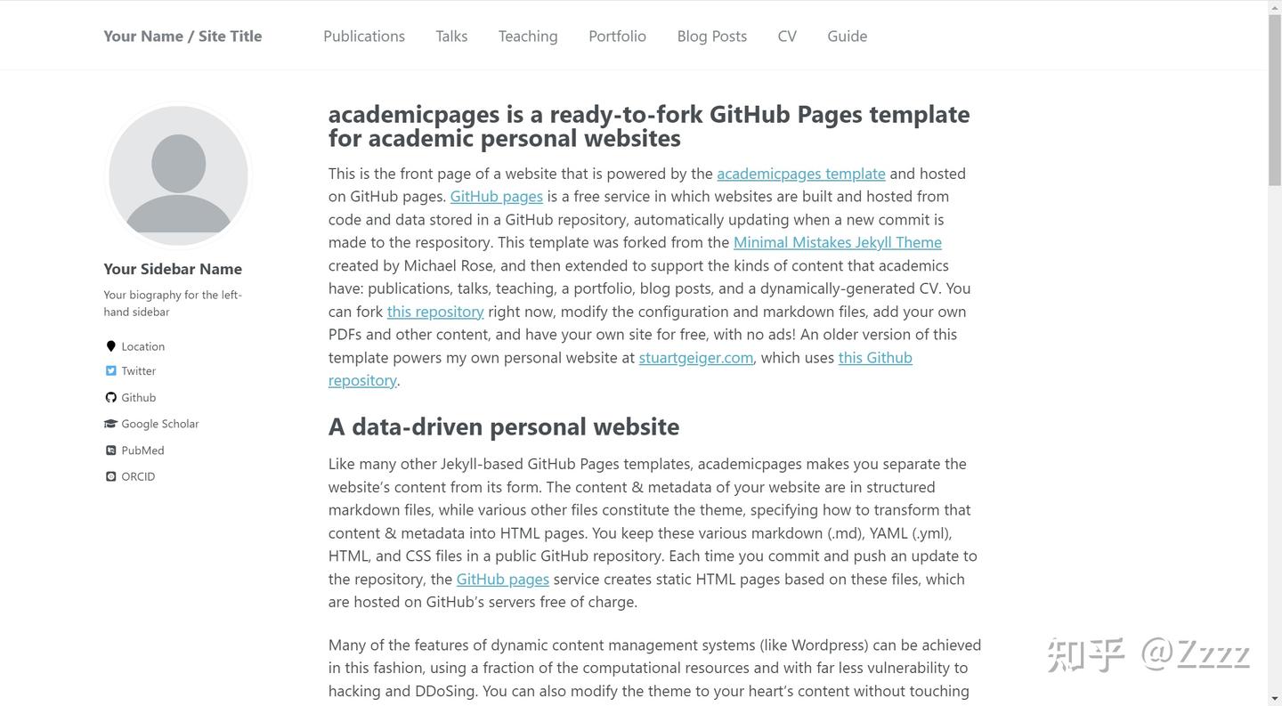 【GitHub】用Jekyll模板快速制作github.io学术主页 - 知乎