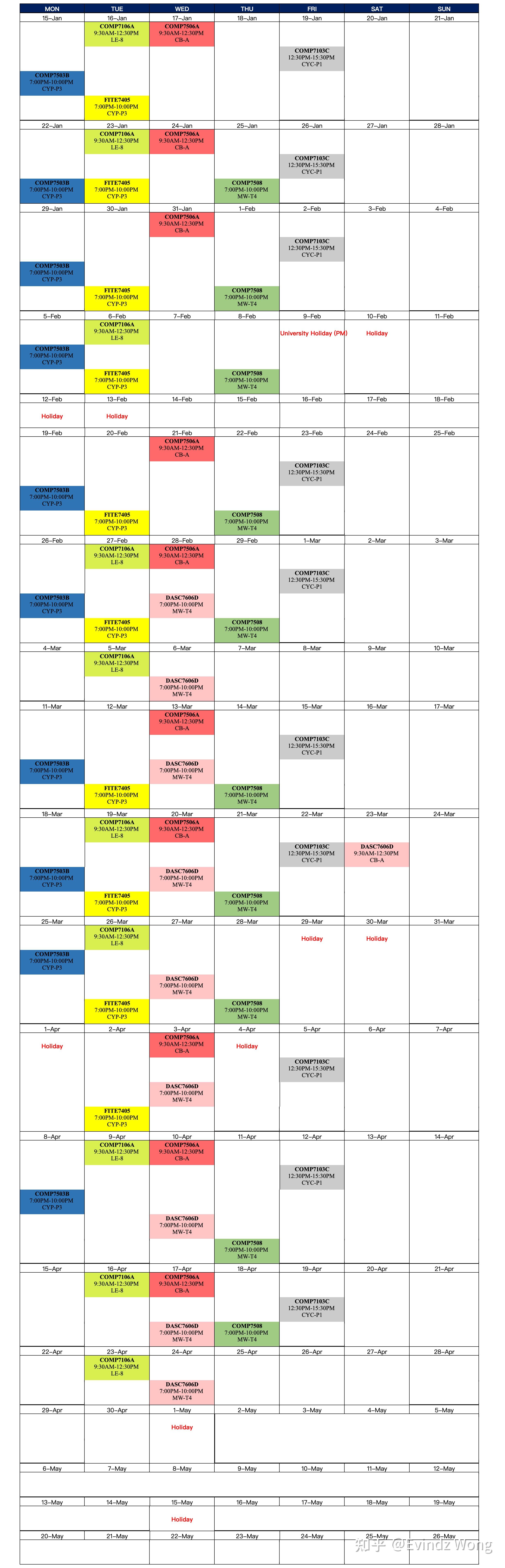 HKU CS（MSc）定制化课表学期大图获取方式分享 - 知乎