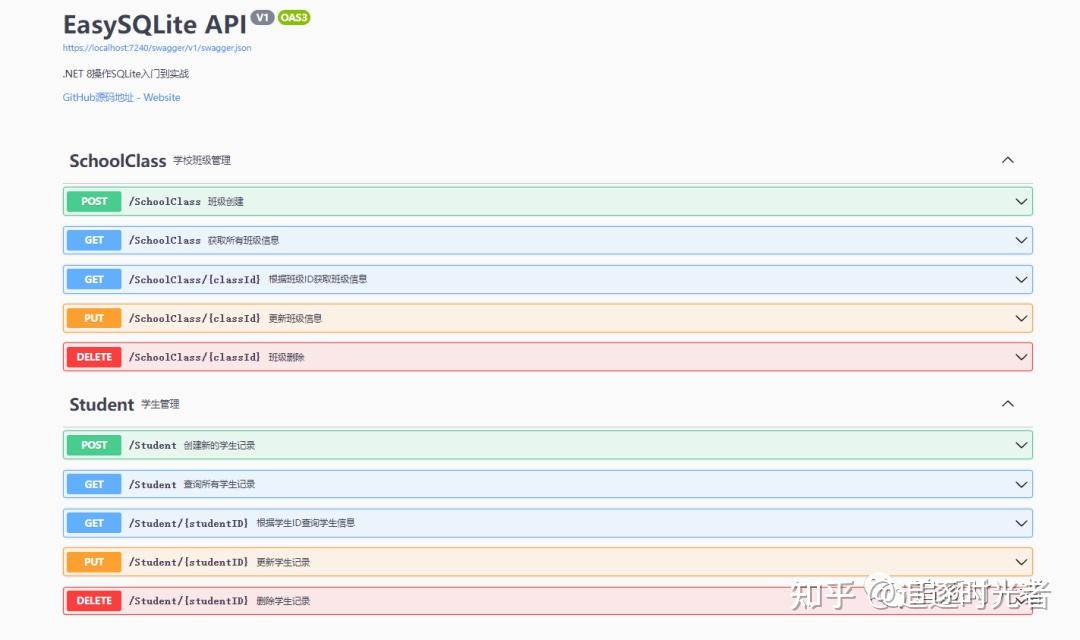 七天.NET 8操作SQLite入门到实战 - 第六天后端班级管理相关接口完善和Swagger自定义配置 - 知乎
