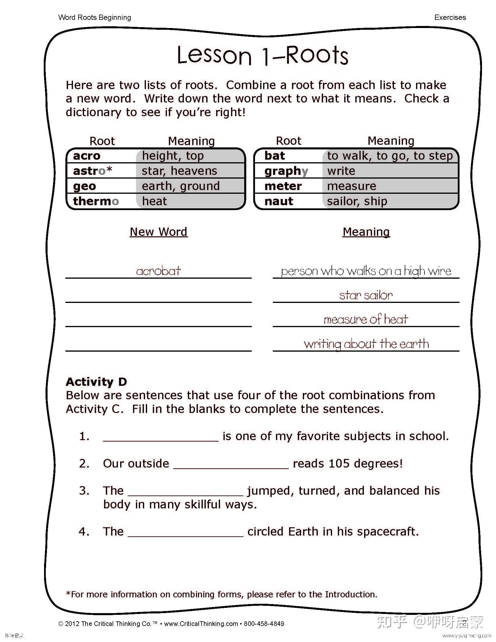 Word Roots 英文词根教材PDF 带练习册 - 知乎