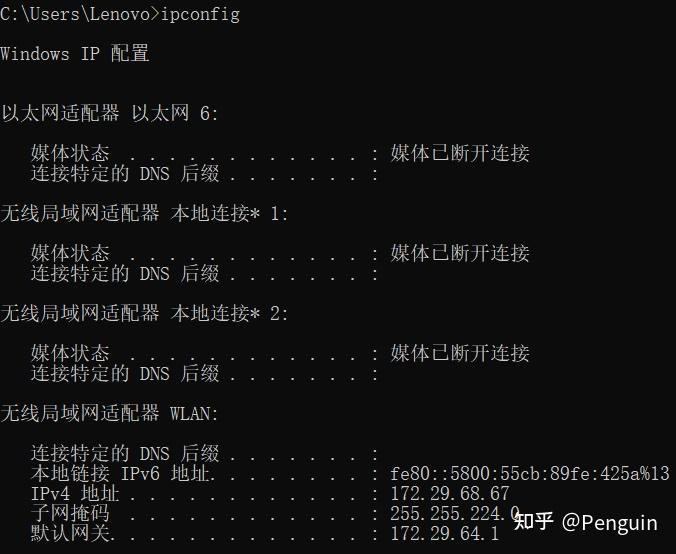 计算机网络ipconfig命令实验报告 - 知乎