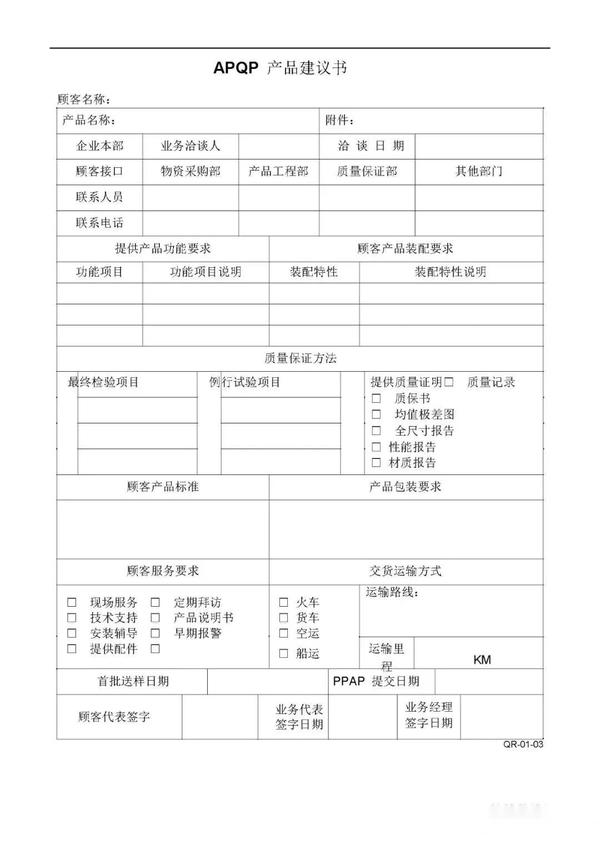 【项目管理】APQP全套表格-表单模板Word - 知乎