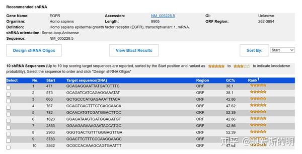 siRNA序列设计 - 知乎