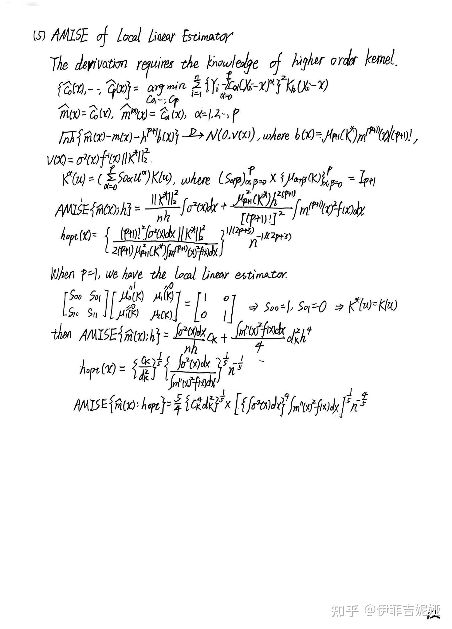 非参数统计基础第四章（Nonparametric Regression: Local Linear Estimator）复习笔记 - 知乎