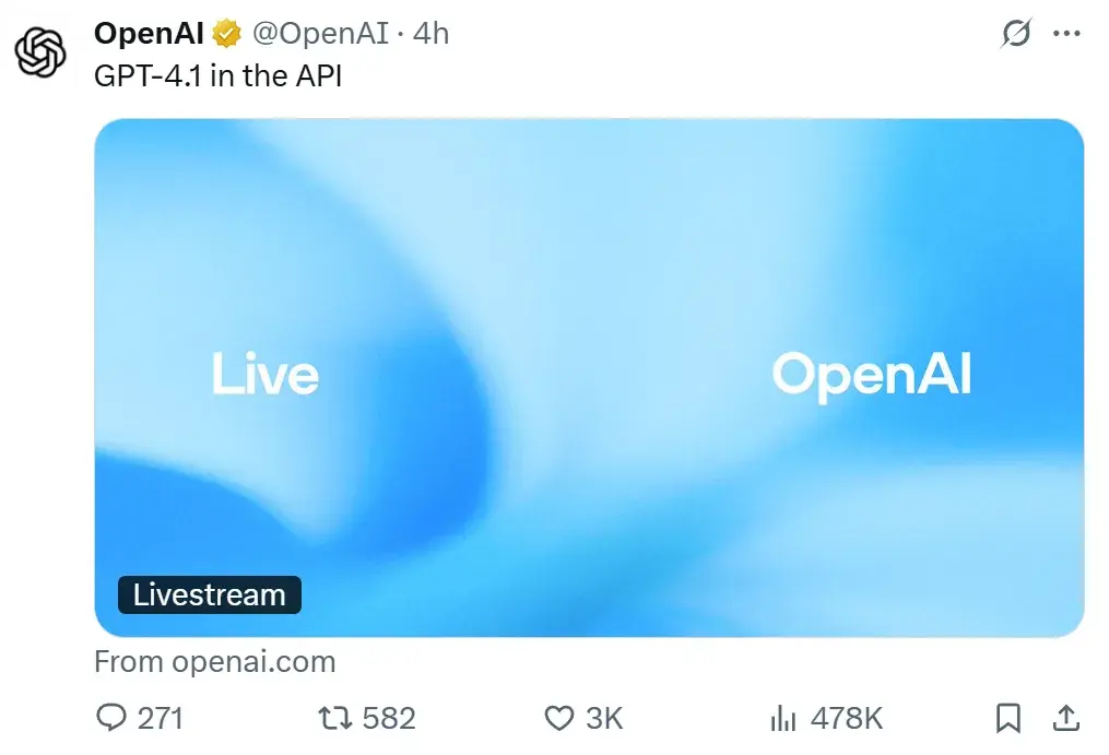 OpenAI发布GPT-4.1！全系支持百万token上下文，全方位碾压GPT-4o并且价格更低 - 知乎