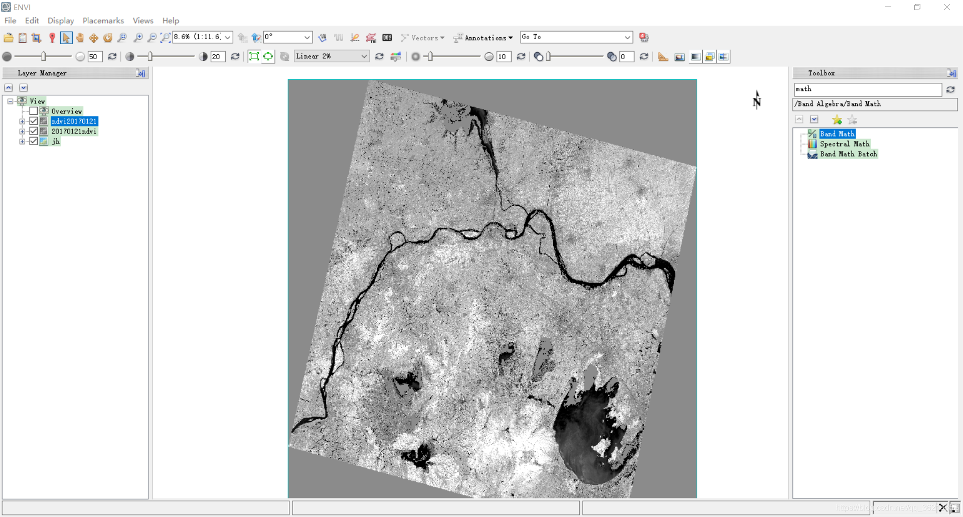 envi教程—Landsat 30mNDVI数据计算与获取 - 知乎