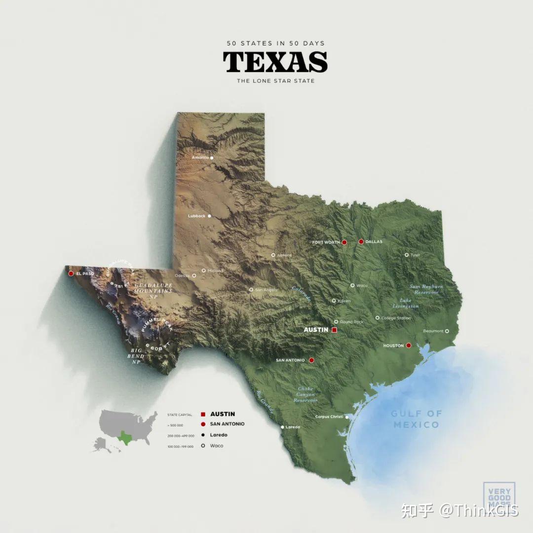 最美地形图分享：美国 50 个州地形图，美爆了 - 知乎