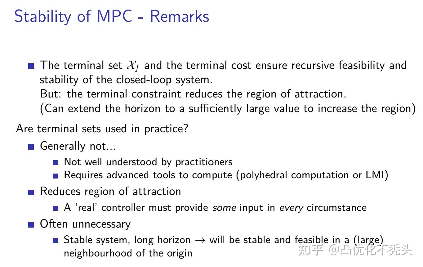 【Linear MPC入门】Model Predictive Control Algorithm, Feasibility and Stability - 知乎