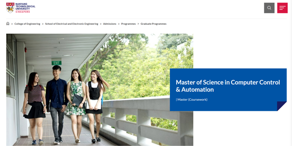 2023 VH Offer | NTU EEE！南洋理工计算机控制与自动化硕士项目获录！ - 知乎