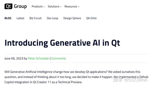 Qt 引入生成式 AI， Qt Creator 已接入 GitHub Copilot - 知乎