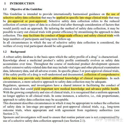 ICH-有效性(Efficacy Guidelines)E19 在特定的上市前后期或上市后临床试验中选择性收集安全性数据 - 知乎