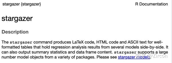 在R中用stargazer输出数据和回归模型到体面规范的三线表 - 知乎