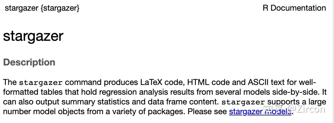 在R中用stargazer输出数据和回归模型到体面规范的三线表 - 知乎