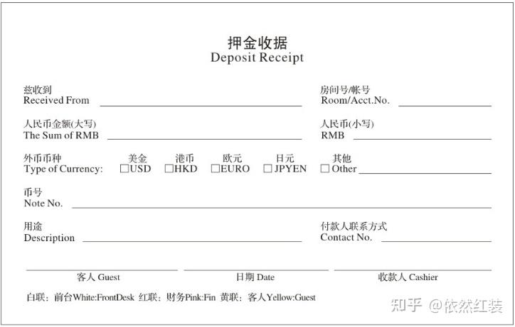 Day 10 前厅部对客单据讲解 - 知乎