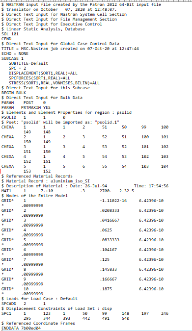 Nastran求解文件（bdf）结构详解 - 知乎