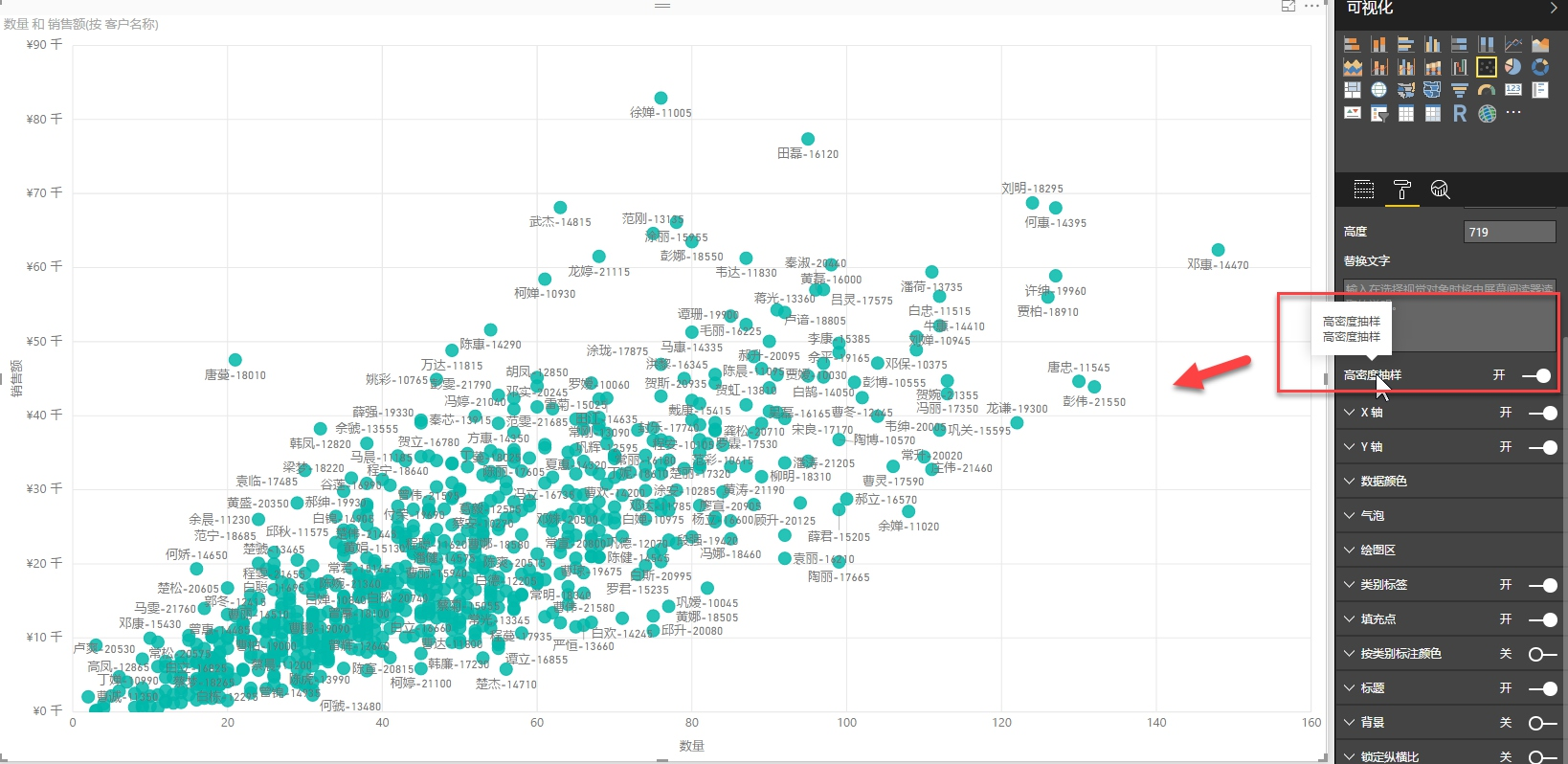 Power BI散点图支持高密集抽样 - 知乎